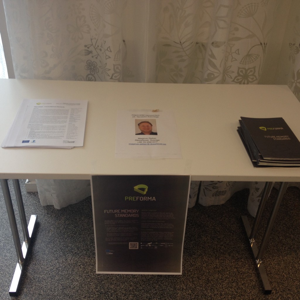PREFORMA presented at Nordiske Arkivdage 2015 | Digital meets Culture