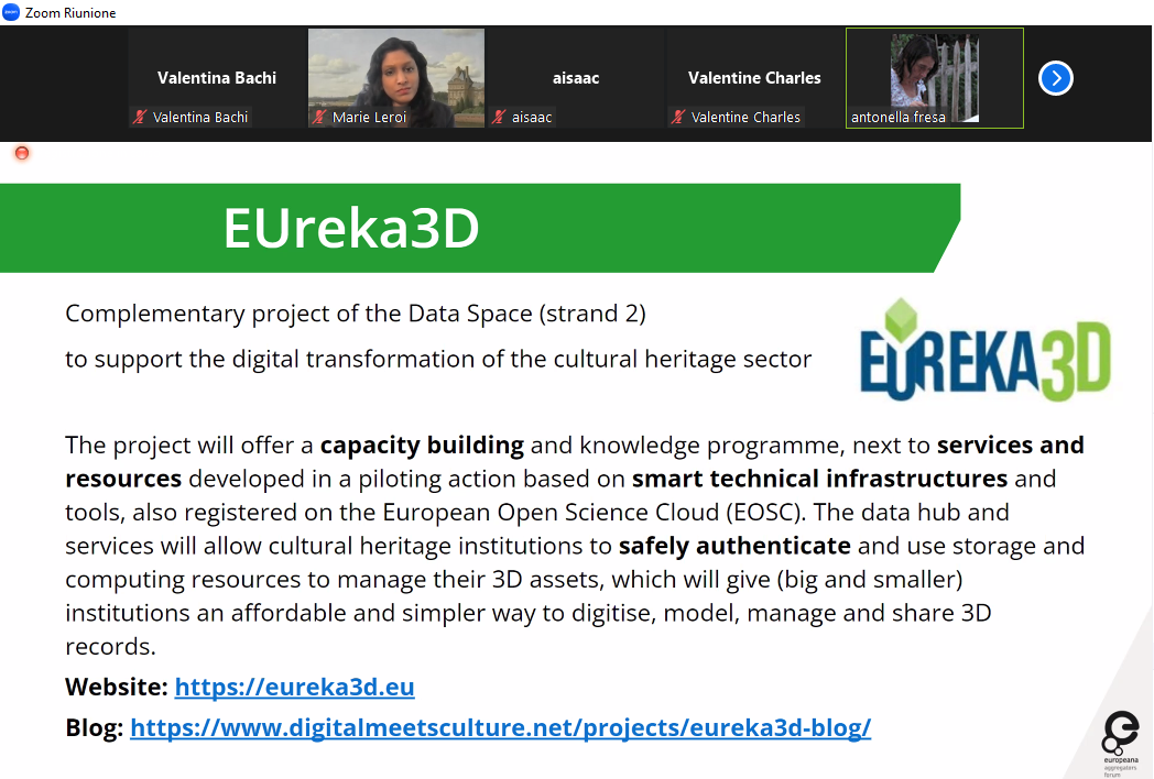 EUreka3D presented at Europeana Aggregators Forum | Digital meets Culture